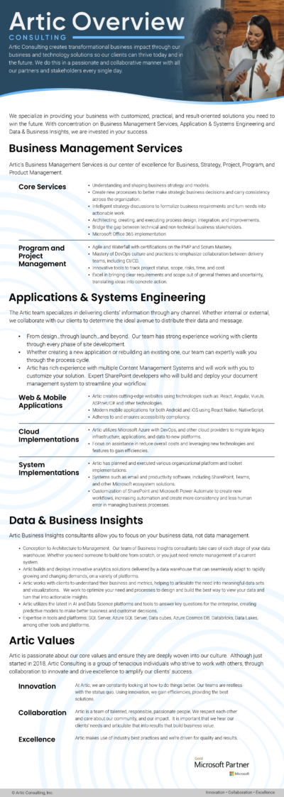 The Artic Consulting Overview